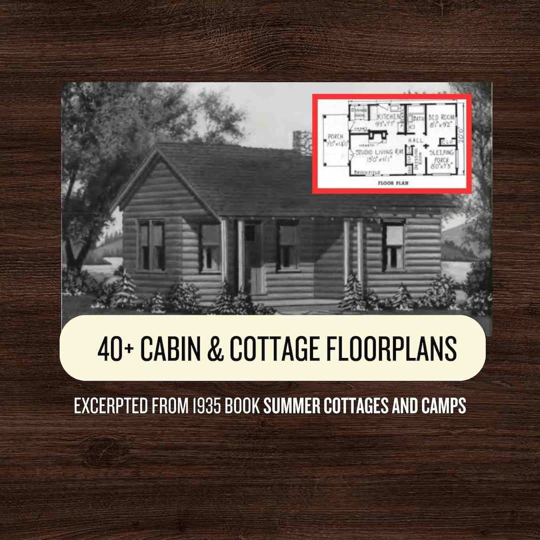 40+ Vintage Cabin & Cottage Floor Plans - Digital Download (PDF) - 33 ...