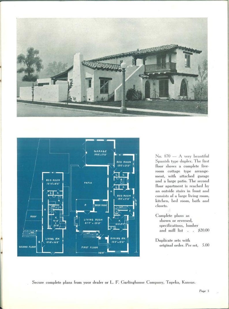 50+ Vintage Duplex Floorplans (PDF Instant Download, 38 Pp., From 1949 ...