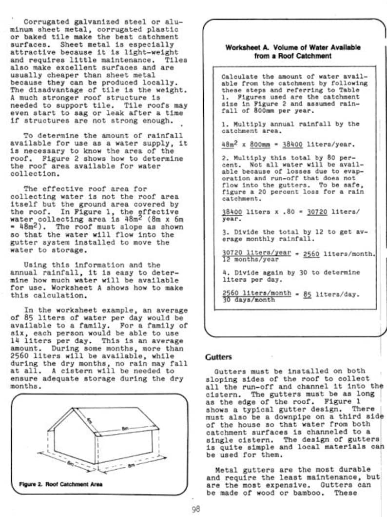 Rain Catchment System: Design, Build Guide (PDF Instant Download ...