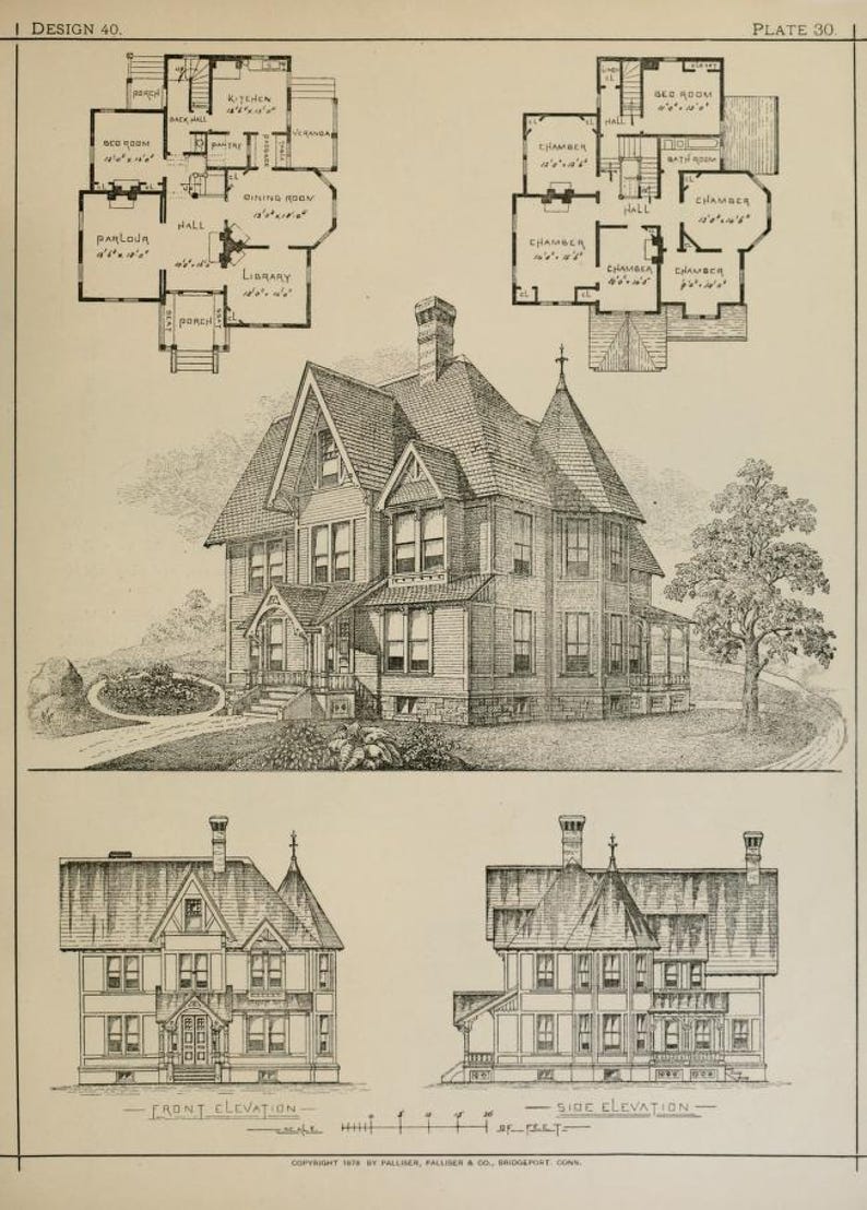 40 Victorian Era Cottage Home Floorplans (PDF File, Excerpted From 1878 ...