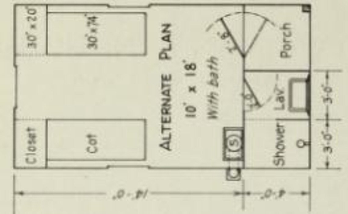10' X 12' Bunkhouse Plans (PDF File, Excerpted From 1943 Agricultural ...