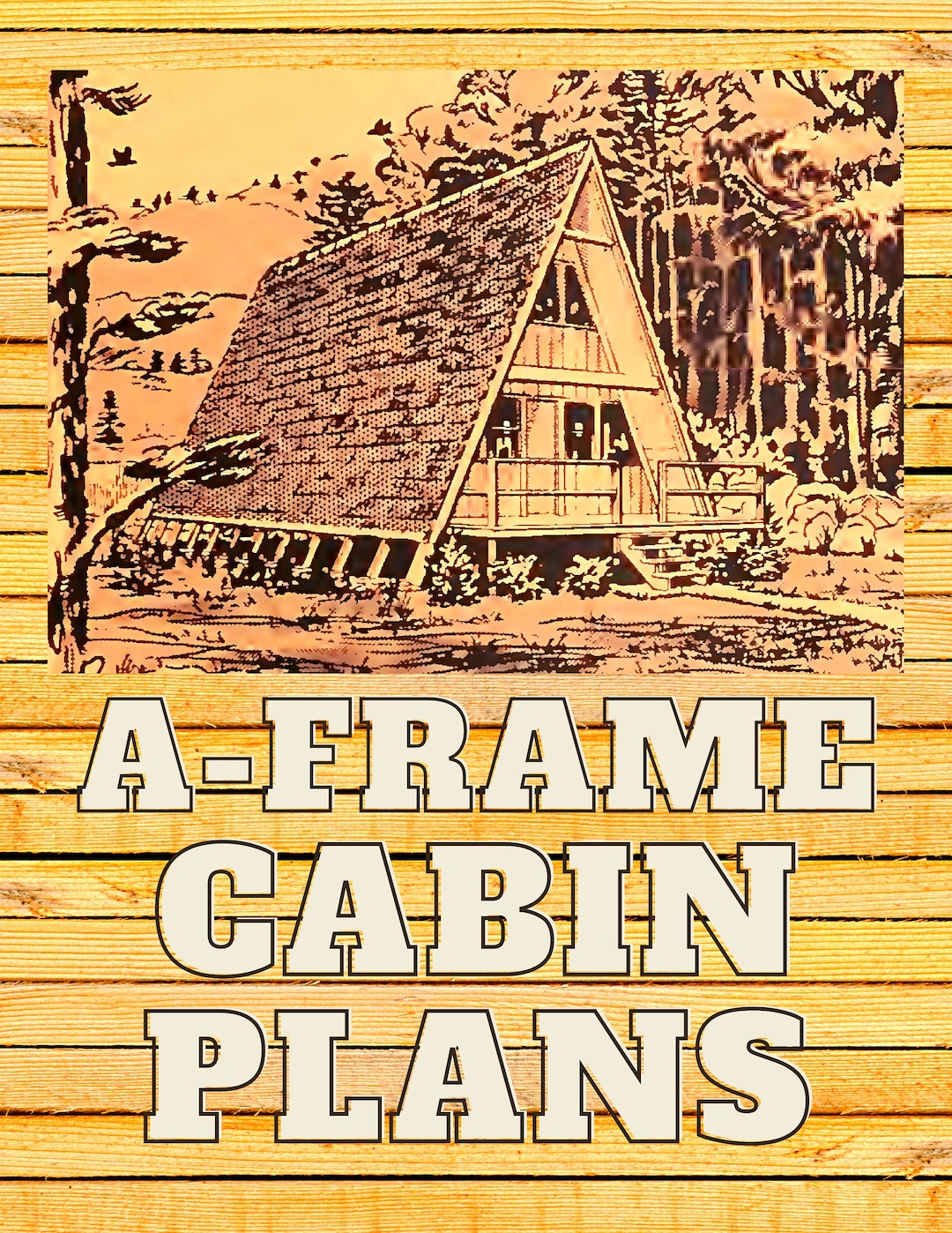 Vintage A-frame Cabin Plan, 24' X 20' & 36' X 20'options, 1 Bath, 2 Bed ...