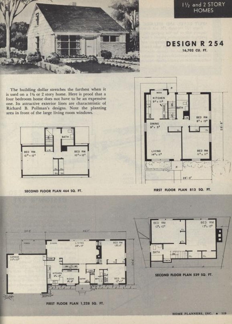 30 FLOORPLANS for Split-level or Hillside Homes (pdf File, Downloadable ...