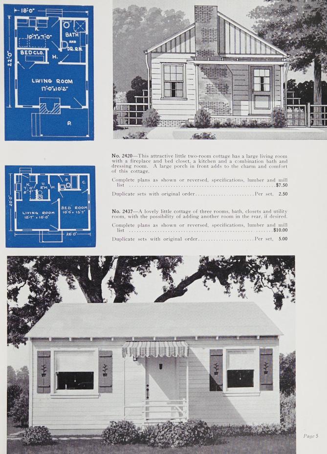 45 Wee House Floor Plans, Approx. 500 Sq. Ft. (PDF File, Excerpted From ...