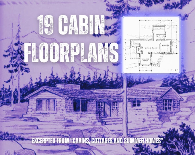24x32 Small Cabin Plans With Porch: DIY Cottage House Blueprint (PDF ...