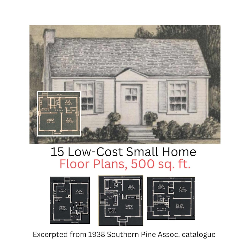 Tiny House Plans 600 Ft - Etsy