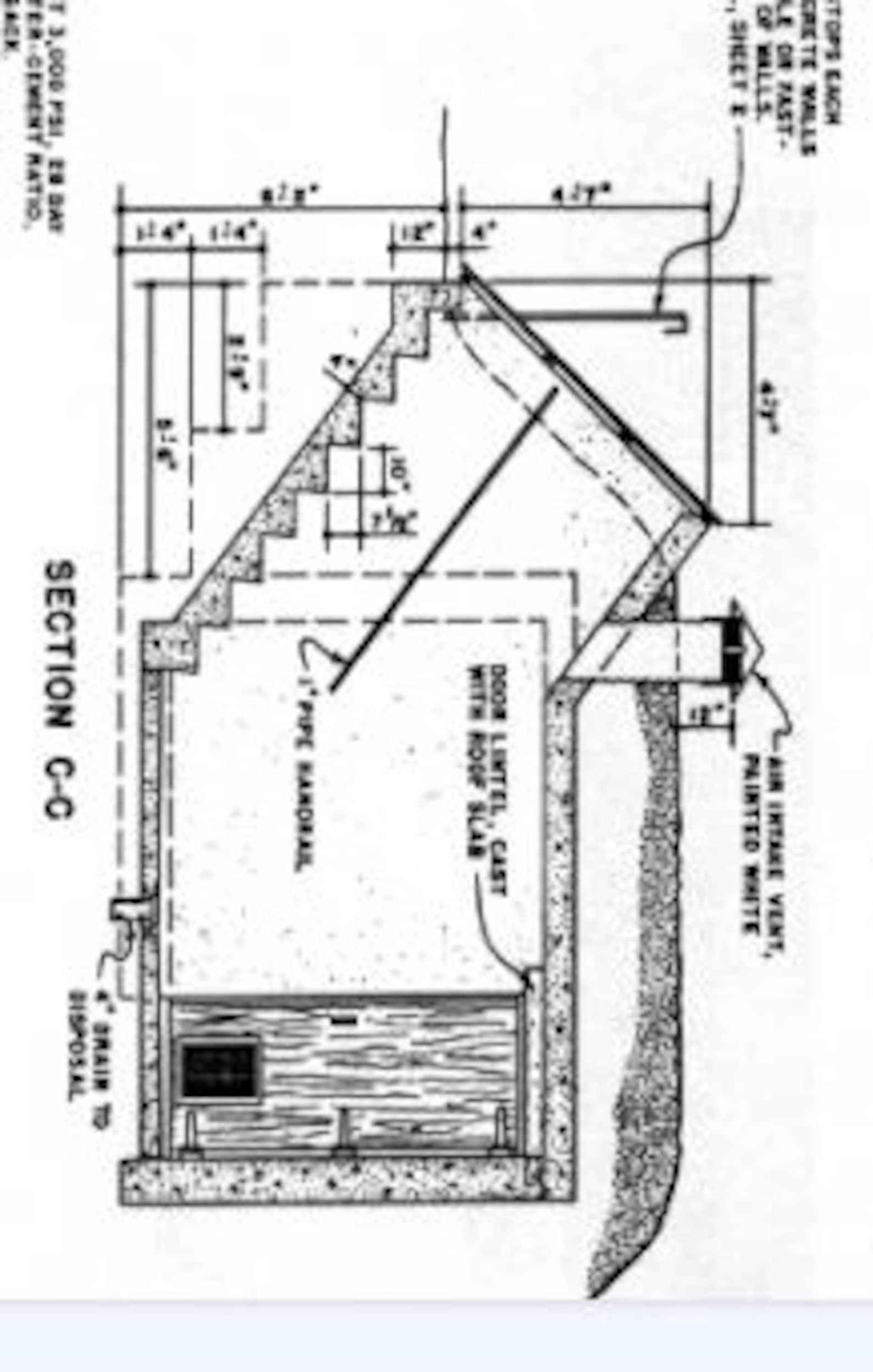 Vintage Storm Shelter Plans & Blueprint (PDF Instant Download, 3 Pp ...
