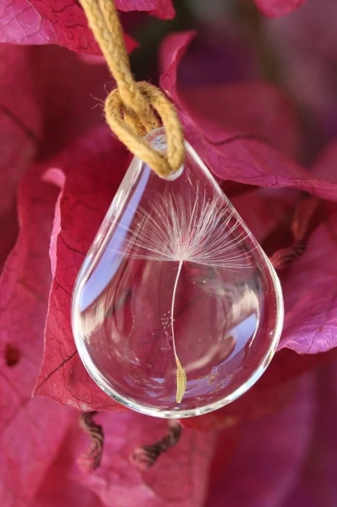 Dandelion Resin Necklace | Pressed Wild Flower Necklace | Resin Flower ...