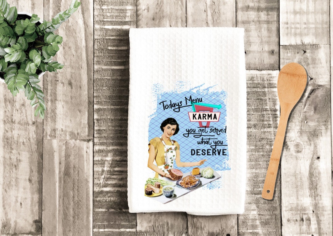 Karma Kitchen Towel: Funny Waffle Weave, Housewarming Gift - Etsy