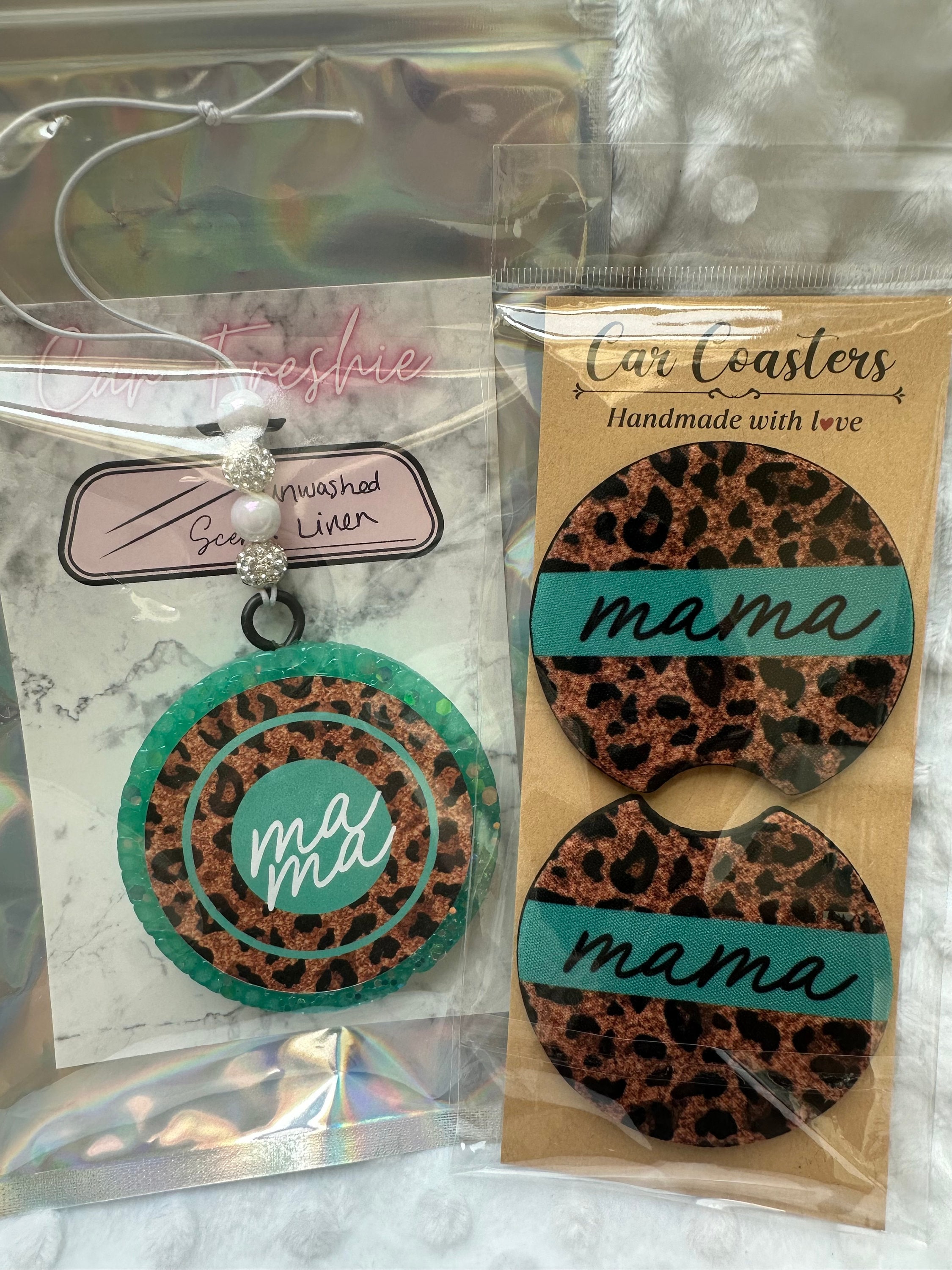 Mama Car Freshie: Leopard Print Beaded Air Freshener - Etsy