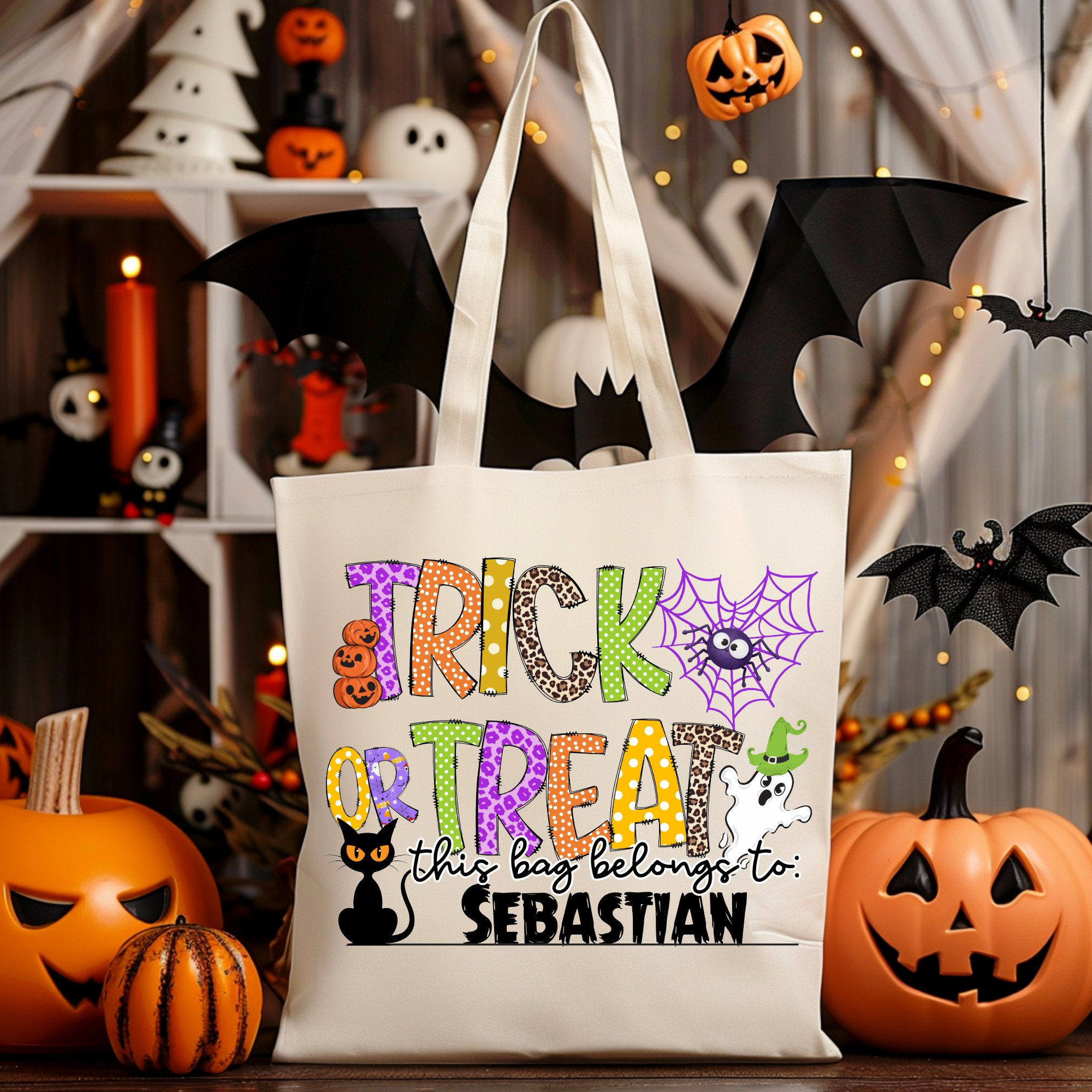 Personalized Halloween Trick or Treat Bag Personalized Trick or Treat ...