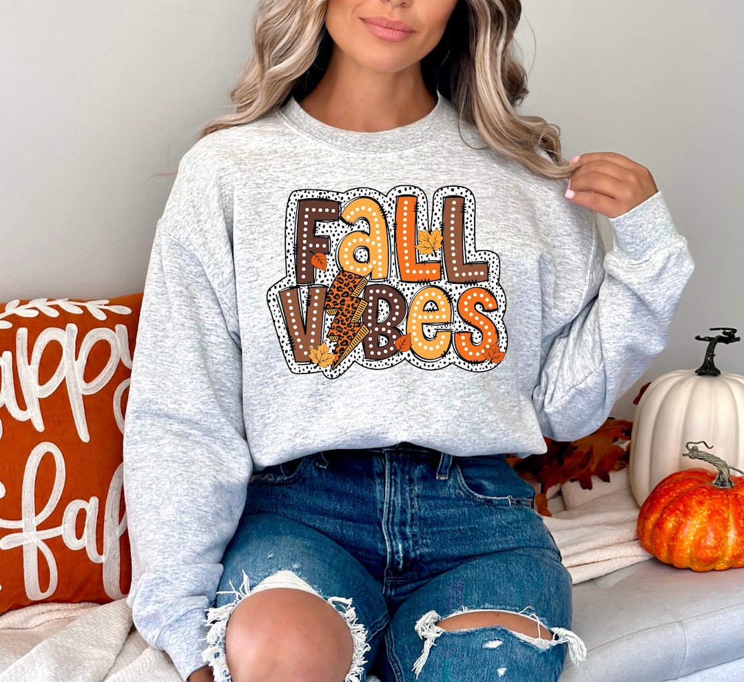 Retro Fall Vibes Sweatshirt: Trendy Autumn Style - Etsy