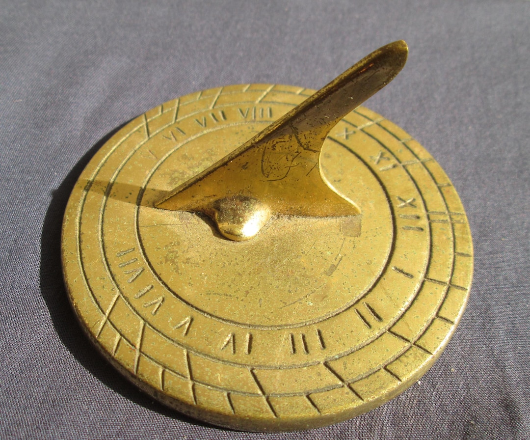 Vintage Solid Brass Mini Sundial Desk Shelf Garden Home Decor - Etsy