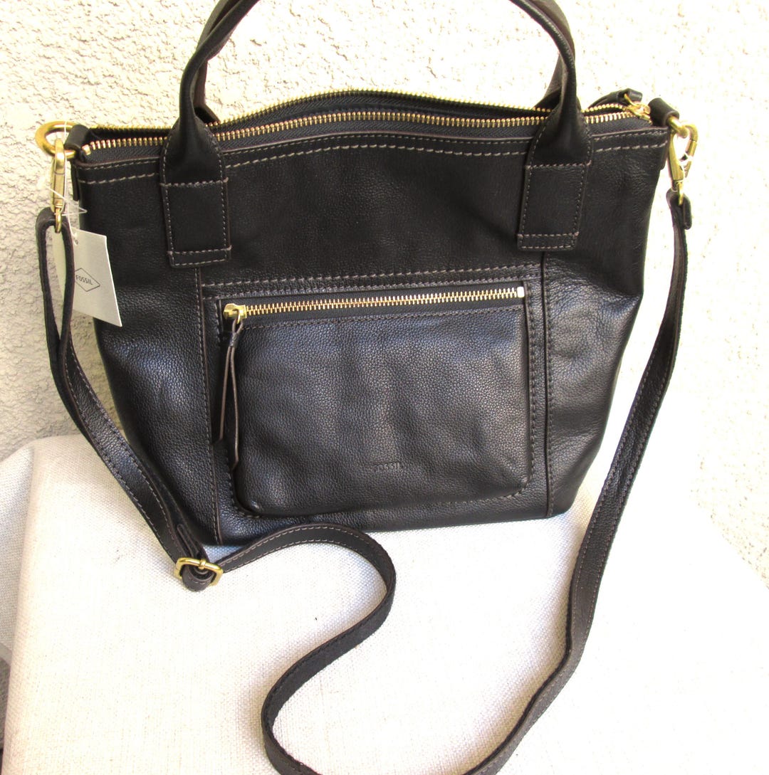 Black Leather Fossil New Old Stock With Tag Shoulder Bag/purse ...