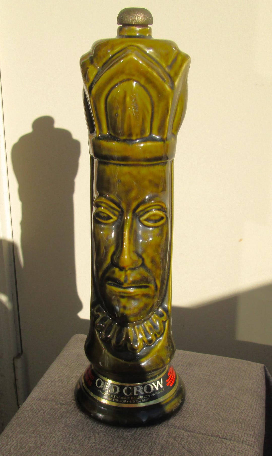 Vintage Old Crow Dark King Whiskey Decanter Dark Green-top Replaced - Etsy