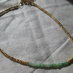 Vintage Baroni Designs Aventurine Gemstone and Gold Plated Choker ...