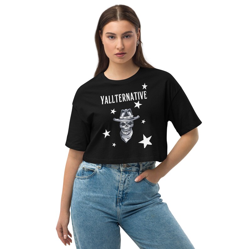 Yallternative Crop Top, Western Grunge Crop Top, Loose Drop Shoulder ...