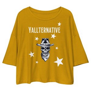 Yallternative Crop Top, Western Grunge Crop Top, Loose Drop Shoulder ...