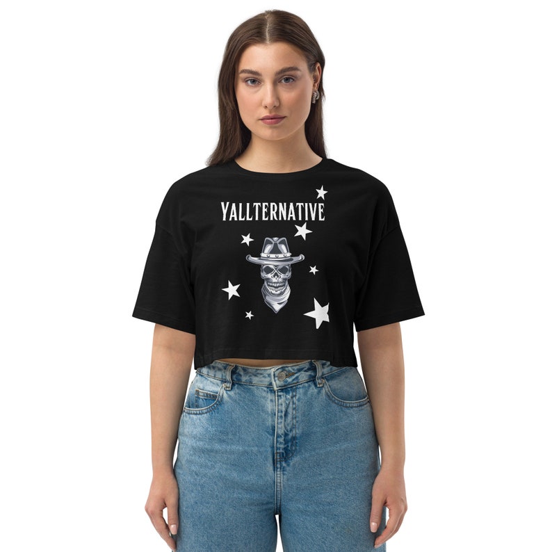 Yallternative Crop Top, Western Grunge Crop Top, Loose Drop Shoulder ...