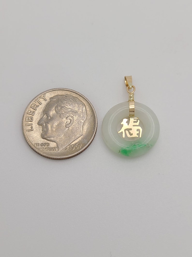 Vintage 14k Yellow Solid Gold Jade Good Luck Chinese Pendant Charm - Etsy