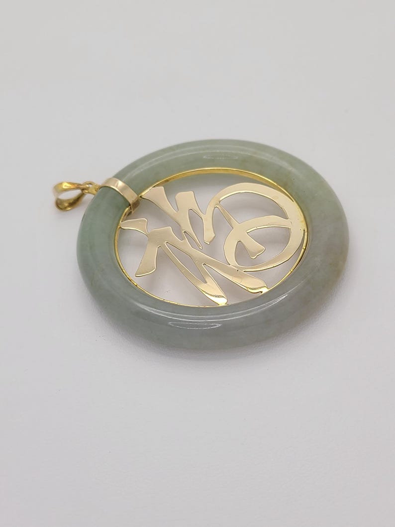 Vintage 14k Yellow Solid Gold Jade Good Luck Pendant Charm - Etsy