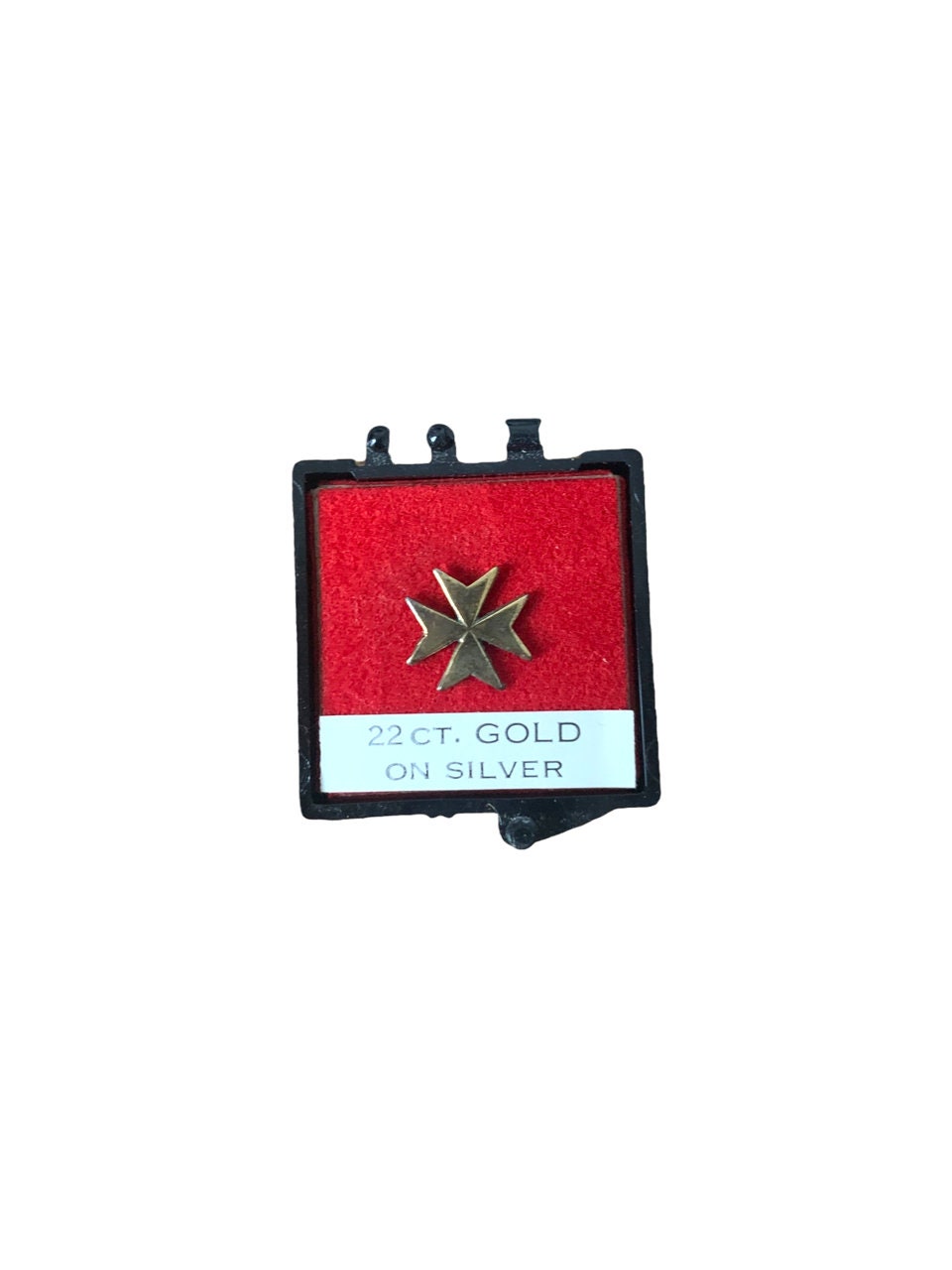 22K Gold Plated Silver Maltese Cross Tie Pin With Chain - Etsy