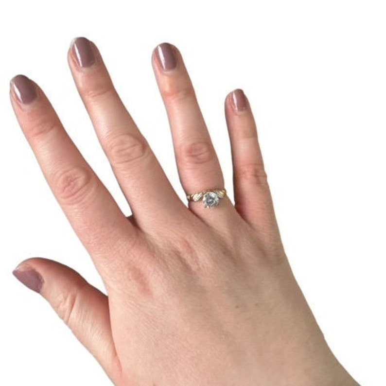 LIND Two Toned 14K HGE Cubic Zirconia Ring - Etsy