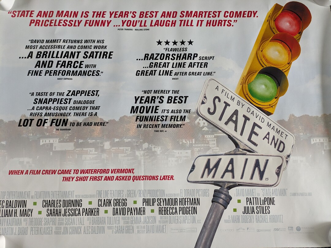 State and Main Vintage Cinema Poster Philip Seymour Hoffman David Mamet ...