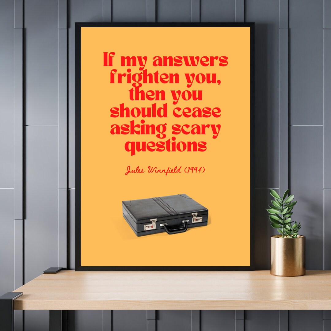 Pulp Fiction Quote Film Poster | A4 & A3 Wall Art | Cinema of Tarantino ...