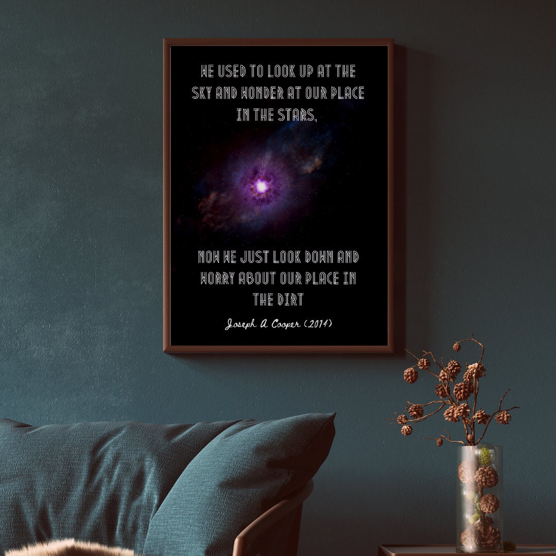 Interstellar Film Poster | Quote From Movie | A4 & A3 Wall Art | Framed ...