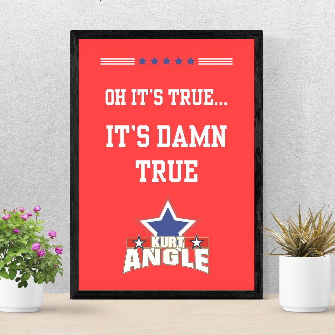 Kurt Angle Poster Wrestler and Olympic Hero A4 & A3 Wall Art WWE / WWF ...