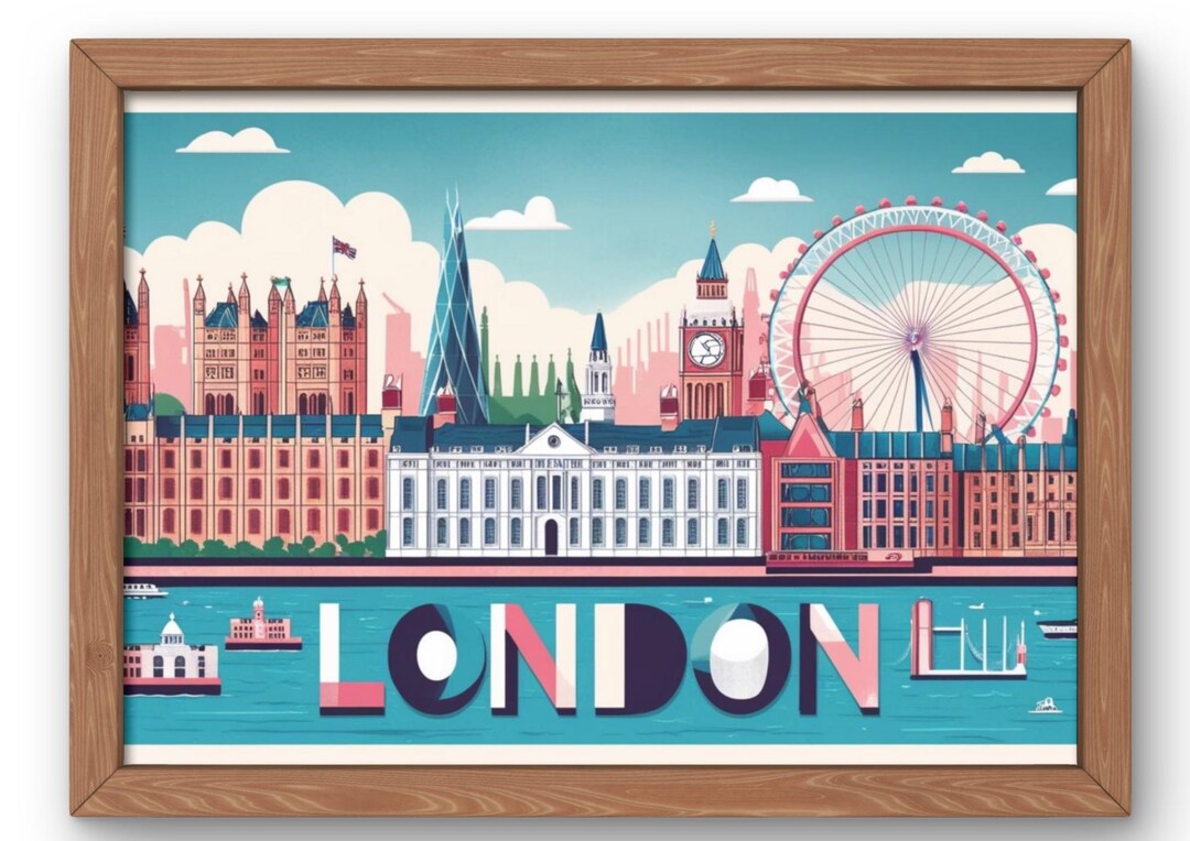 London Skyline Poster | European Capital | Travel, English City | A4 ...