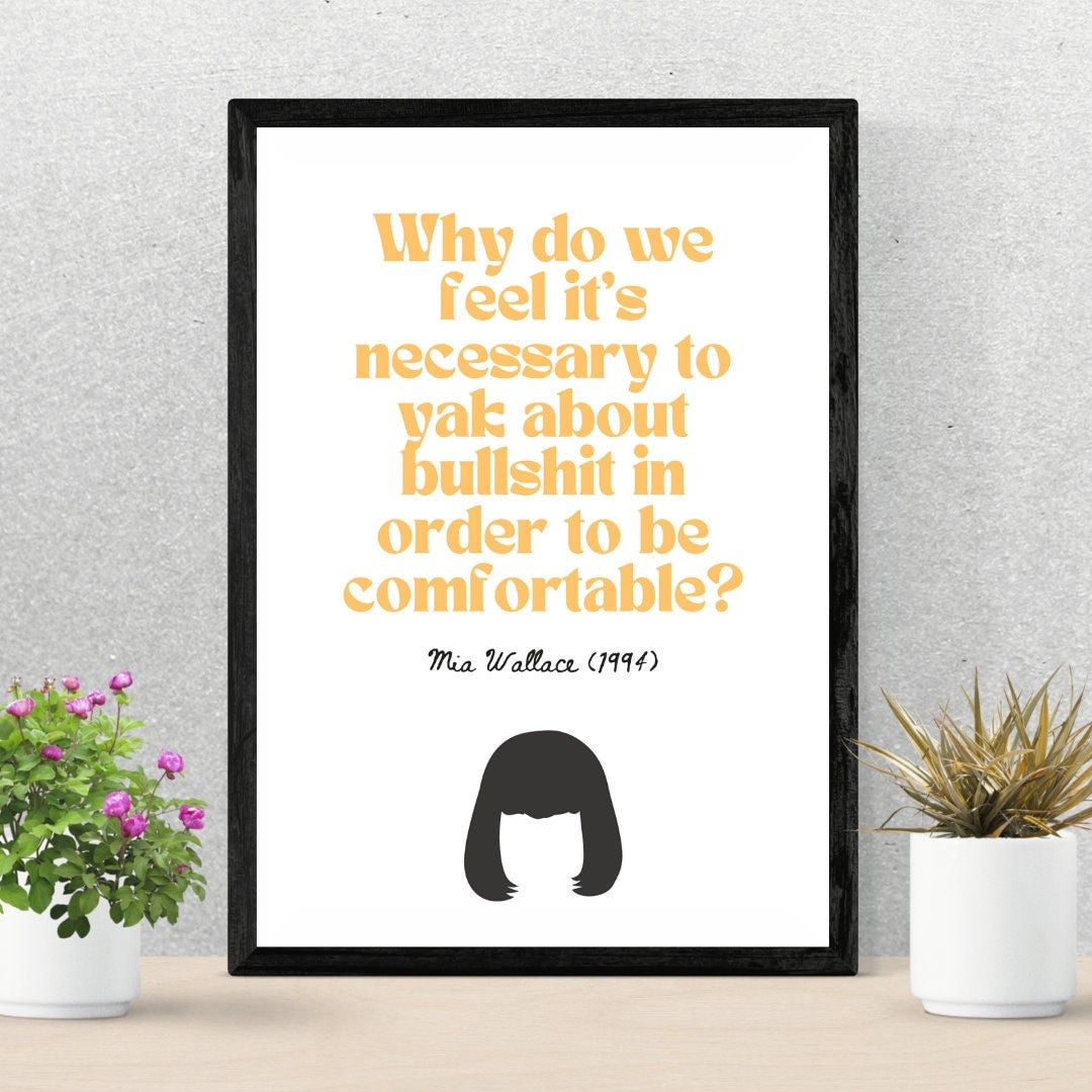 Pulp Fiction Quote Film Poster | A4 & A3 Wall Art | Cinema of Tarantino ...