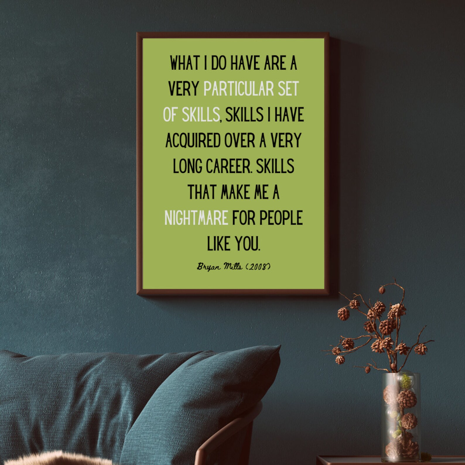 Taken Film Poster | Quote From Movie | A4 and A3 Wall Art | 2000s ...