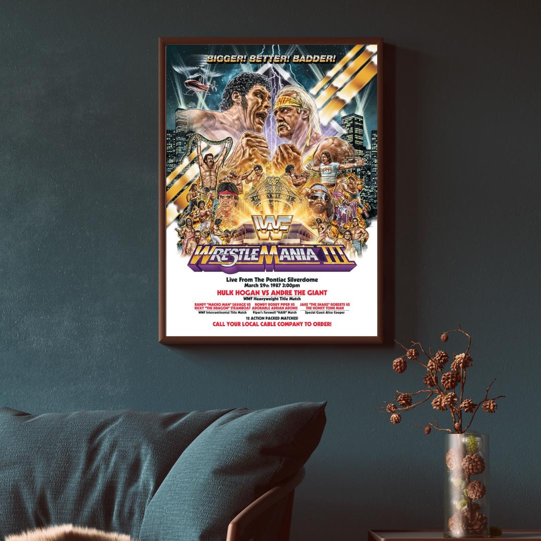 Wrestlemania III Poster | Wrestler | A4 & A3 Wall Art | WWE / WWF ...