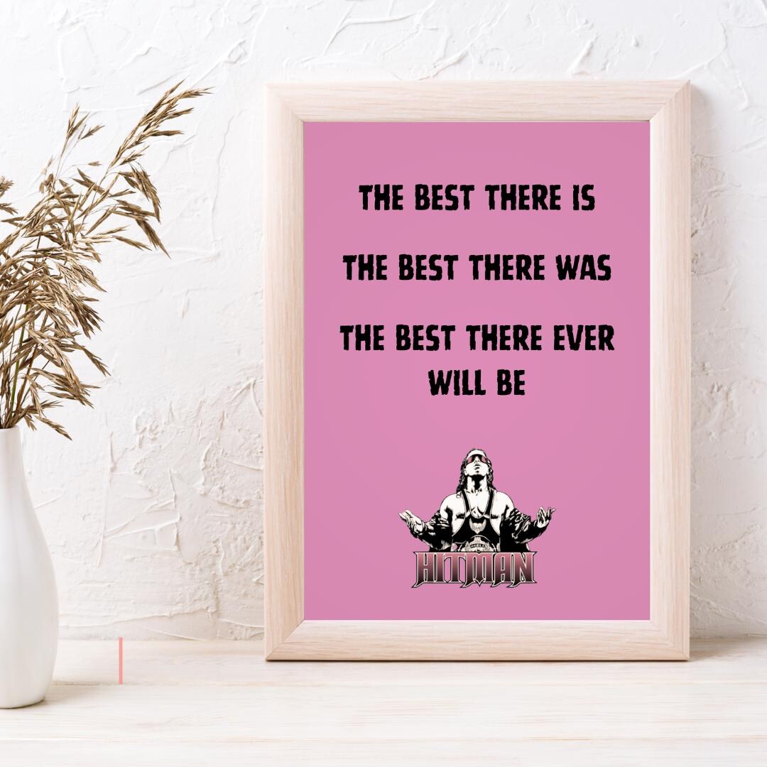 Bret Hitman Hart Poster | Wrestler | A4 & A3 Wall Art | WWE / WWF ...