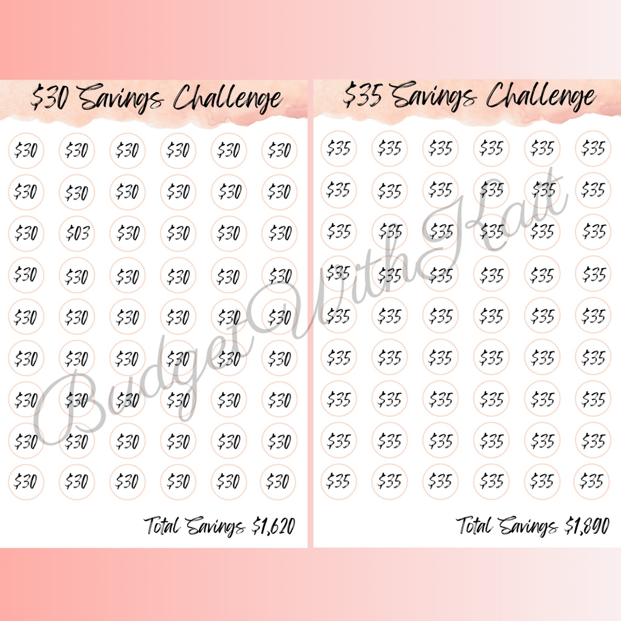 12 Printable Savings Challenge Bundle Savings Digital Print Savings ...