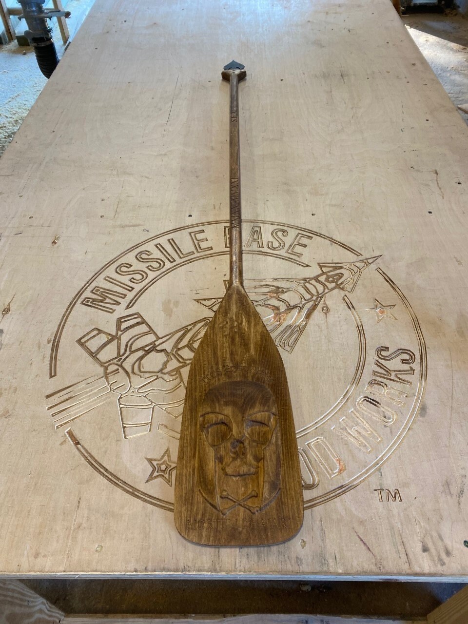 Military Memorabilia Commemorative Paddle With Metal Spade and Custom ...