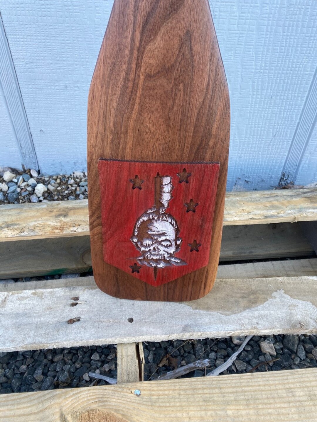 Military Memorabilia Commemorative Paddle With Metal Spade and Custom ...