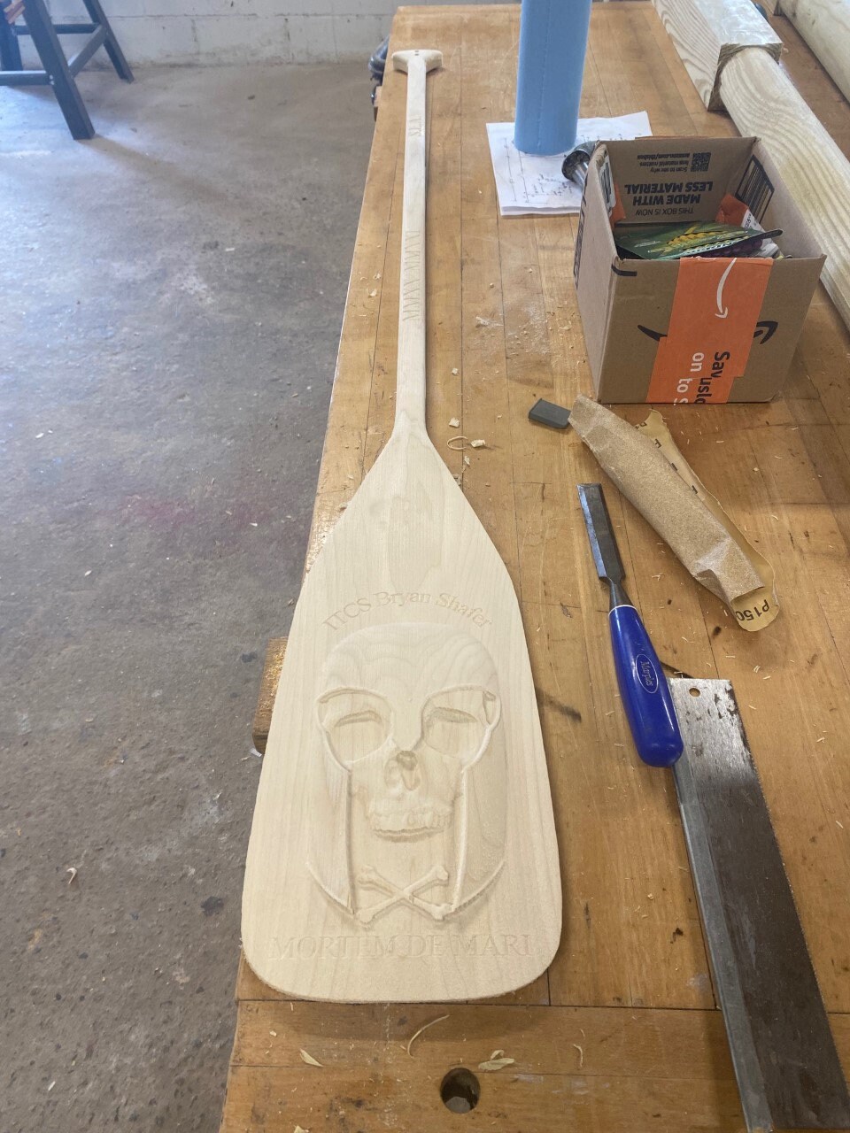 Military Memorabilia Commemorative Paddle With Metal Spade and Custom ...