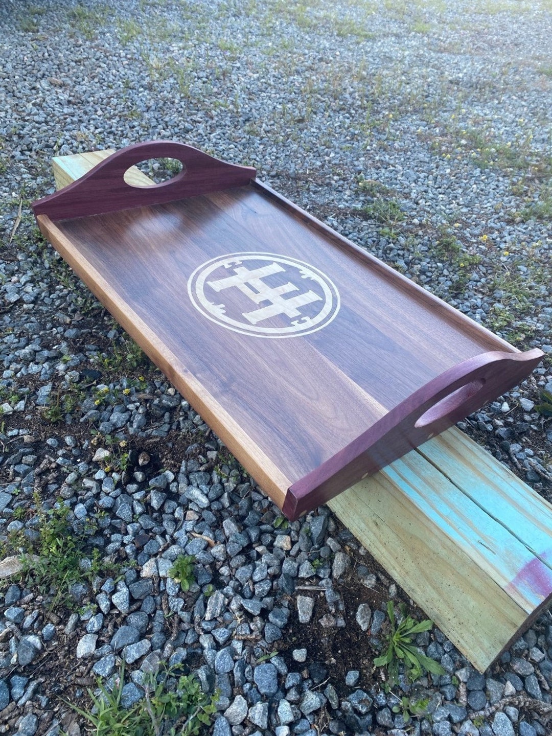 Large Serving Tray With Custom Inlay - Etsy