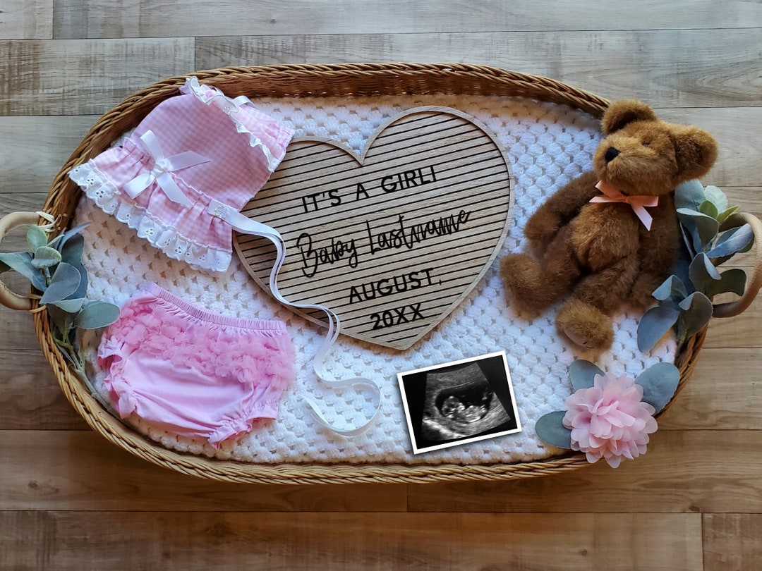 Digital Pregnancy Announcement Girl, It's A Girl, Girl Gender Reveal ...