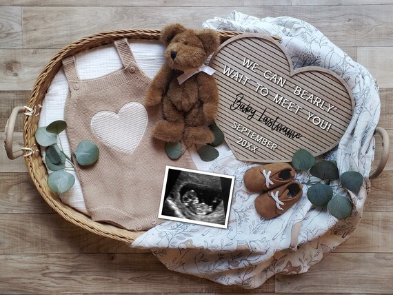 Gender Neutral Digital Pregnancy Announcement/pregnancy - Etsy