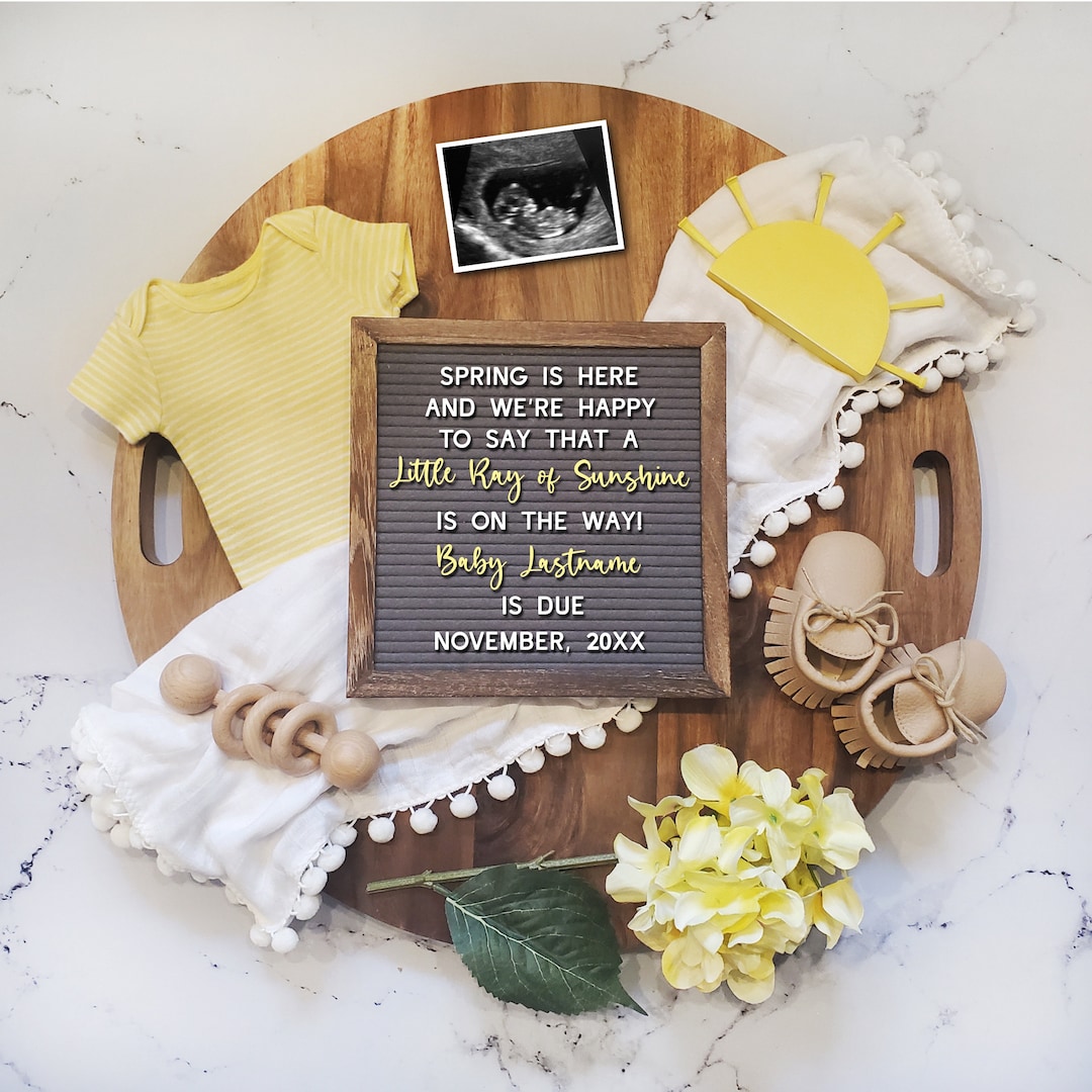 Spring Pregnancy Announcement Digital, Spring Baby Announcement ...