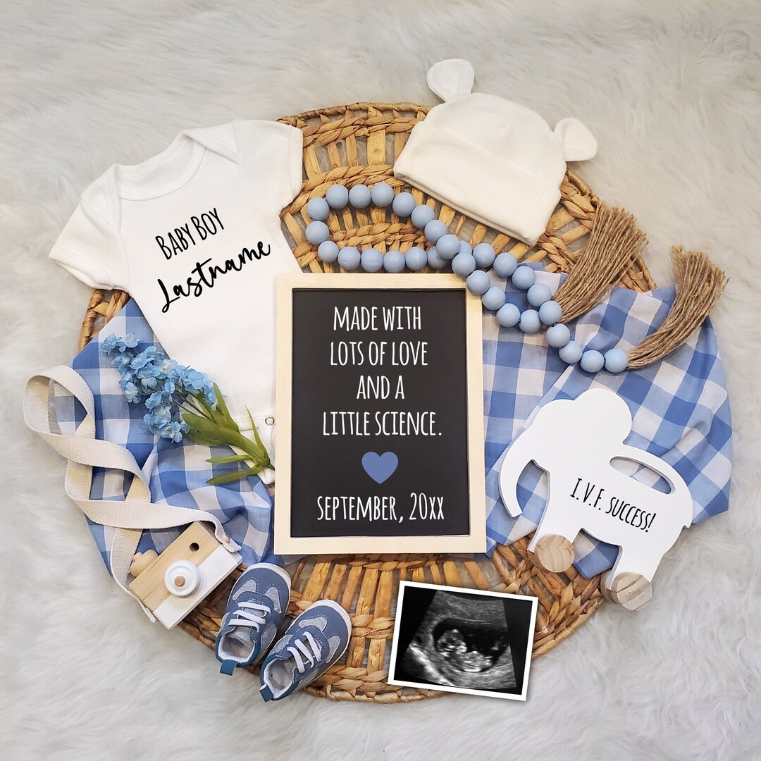 IVF Pregnancy Announcement Boy, Pregnancy Announcement IVF, Baby Boy ...