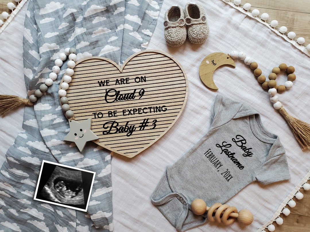 Baby Number 3 Announcement, Third Baby Announcement, Digital Pregnancy ...