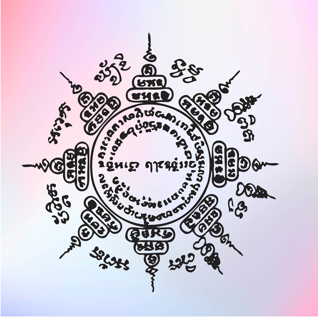 Paed Tidt Sak Yant Thailand Traditional Tattoo Vector SVG Cricut Cricut ...