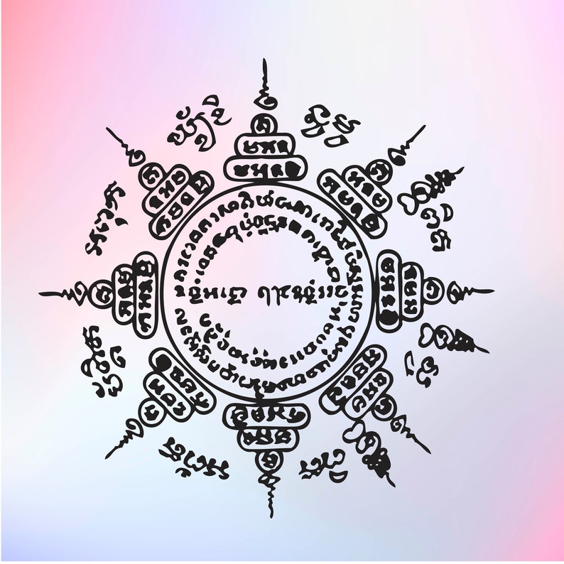 Paed Tidt Sak Yant Thailand Traditional Tattoo Vector SVG Cricut Cricut ...
