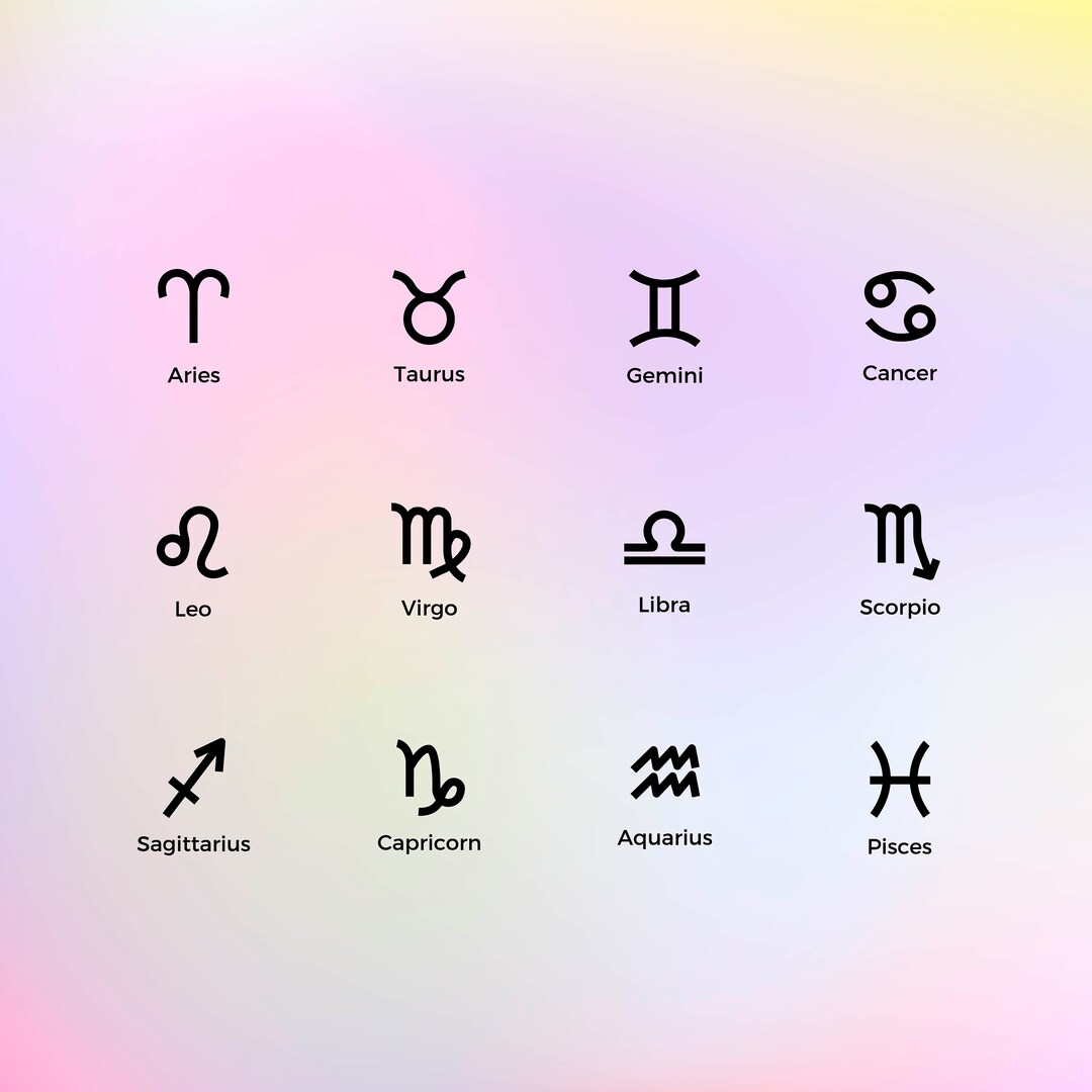 Zodiac Symbols Astrology SVG Cricut - Etsy