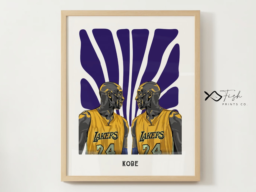 Kobe Bryant Digital Art Print | Lakers Abstract Wall Art | Basketball ...